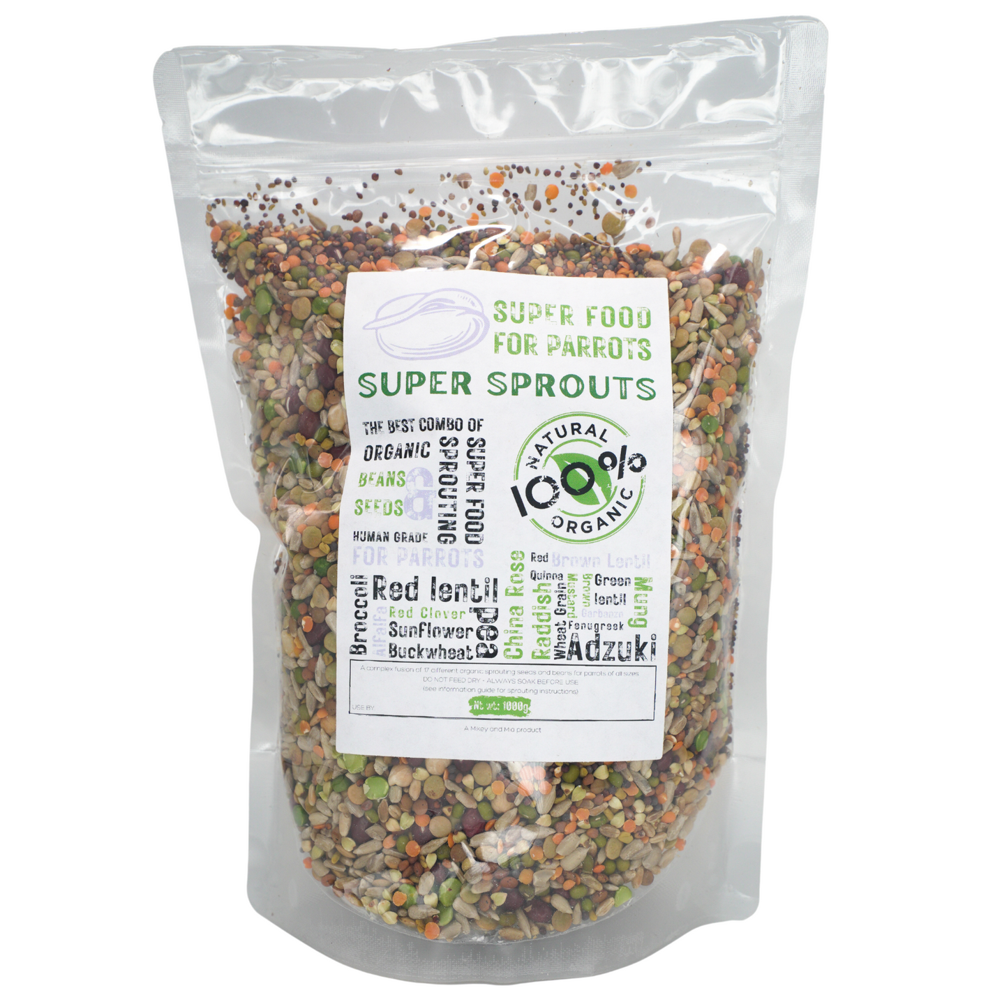 Super Sprouts - 100% Organic Sprouting Mix For All Sized Parrots ...