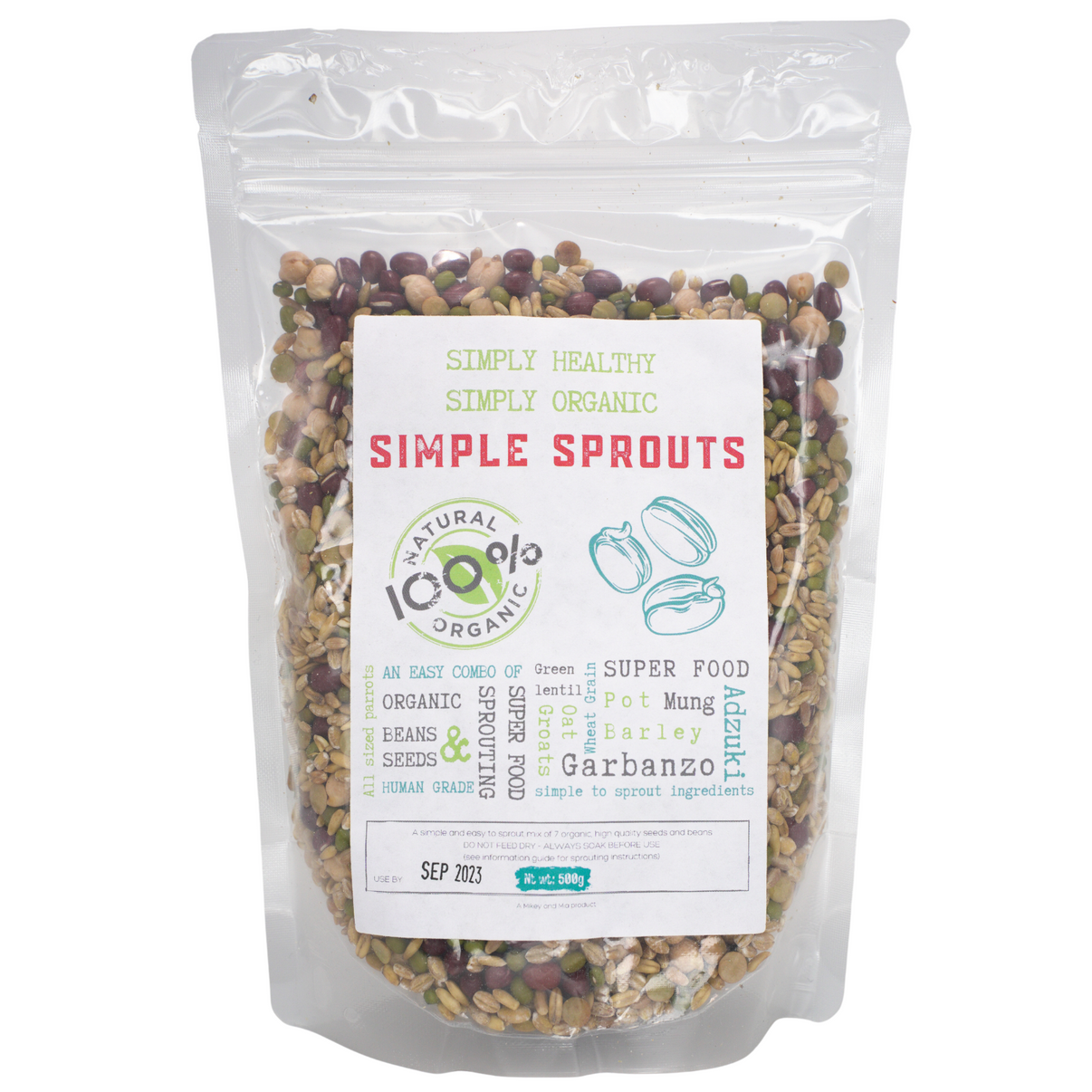Simple Sprouts - 100% Organic Sprouting Mix For All Sized Parrots ...